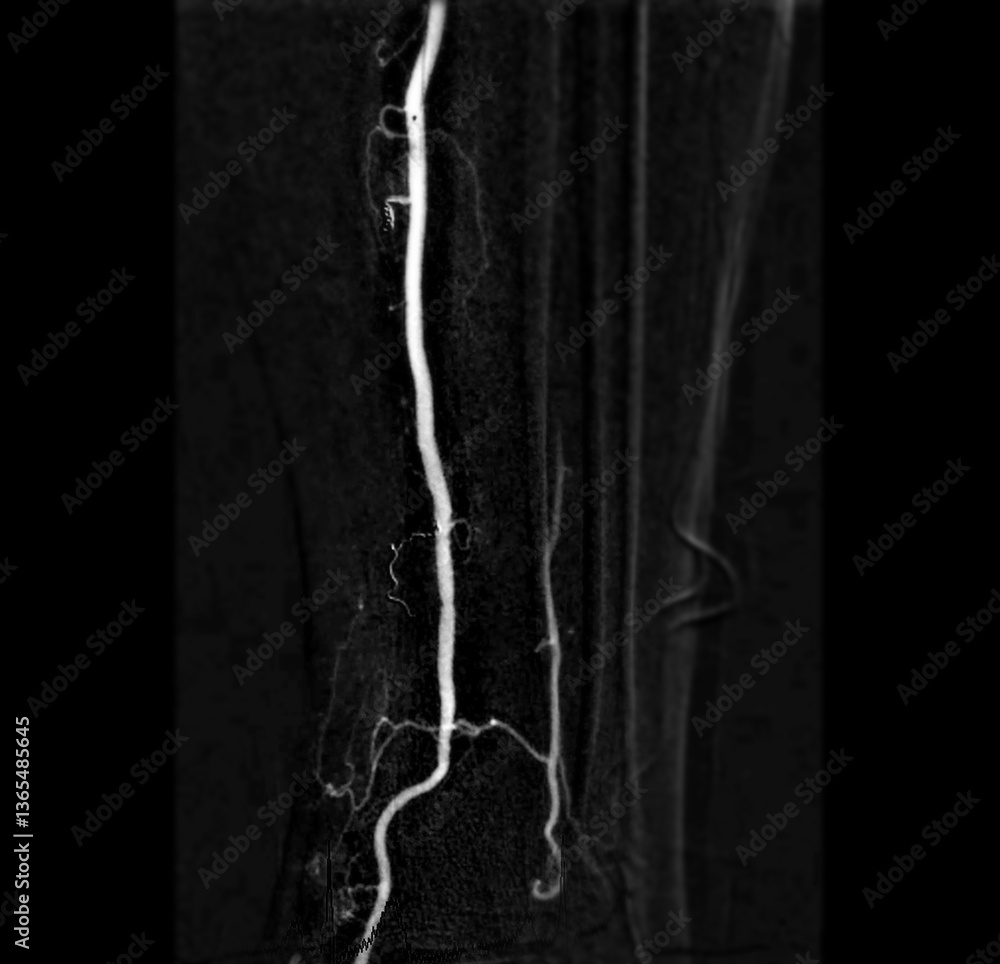 Femoral Angiogram of femoral artery showing femoral artery vessel ...