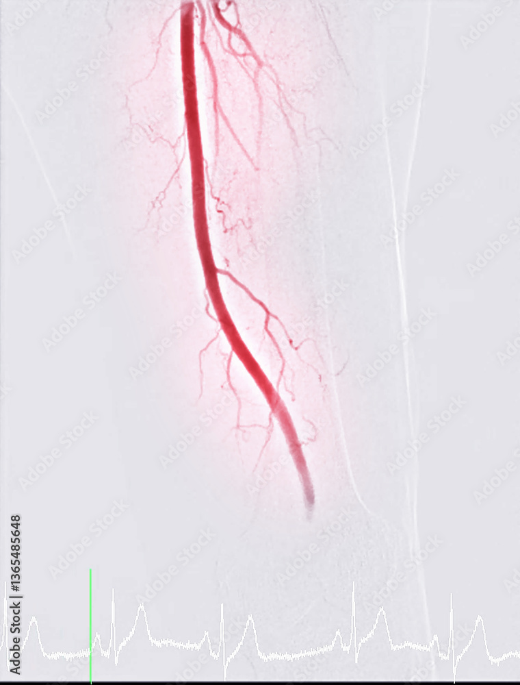 Femoral Angiogram of femoral artery showing femoral artery vessel ...