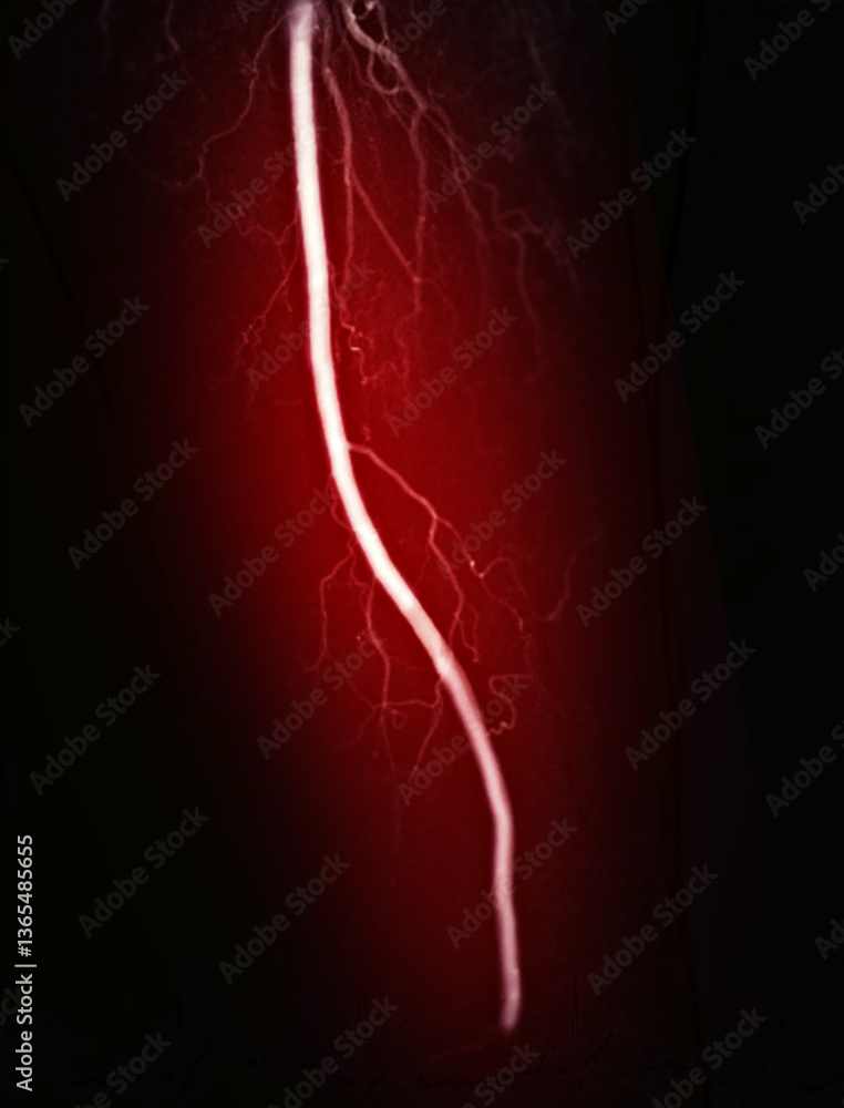 Femoral Angiogram of femoral artery showing femoral artery vessel ...