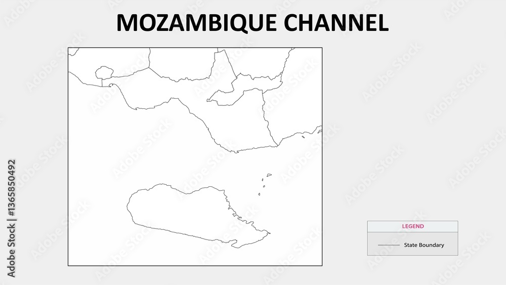 Mozambique Channel Map. State map of Mozambique Channel. Administrative ...