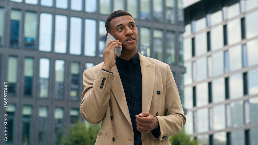 African American man guy male consulting client by call businessman ...
