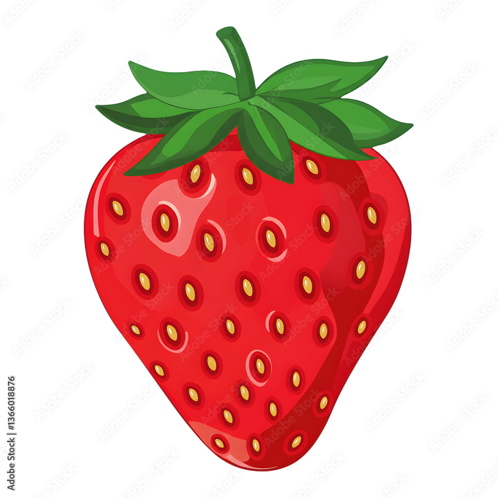 Cute Strawberry Illustration - Vector Graphic - Transparent Background ...