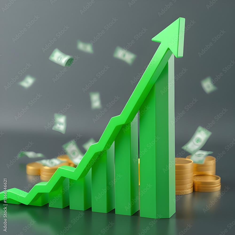 Clean and Modern Illustration of a Trading Chart with Clear Upward ...