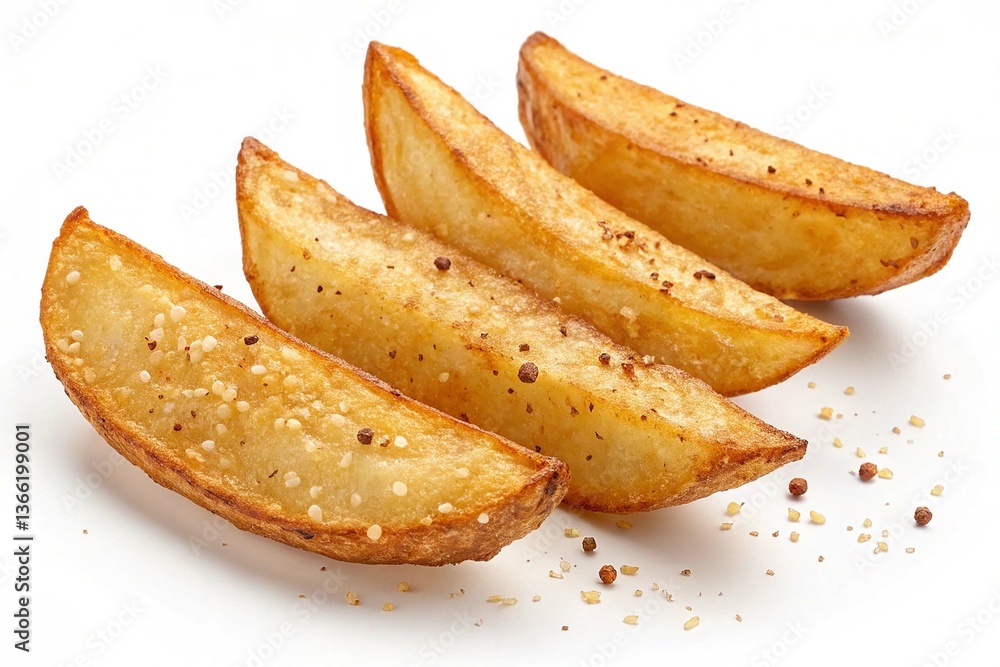 Fried potato wedges isolated on transparent background の Stock フォト ...