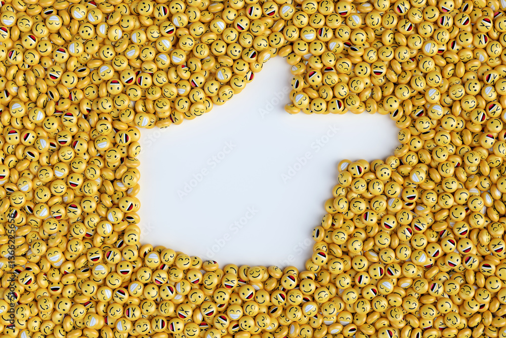 Ilustración de Stock Happy emoticons arranged in the shape right ...