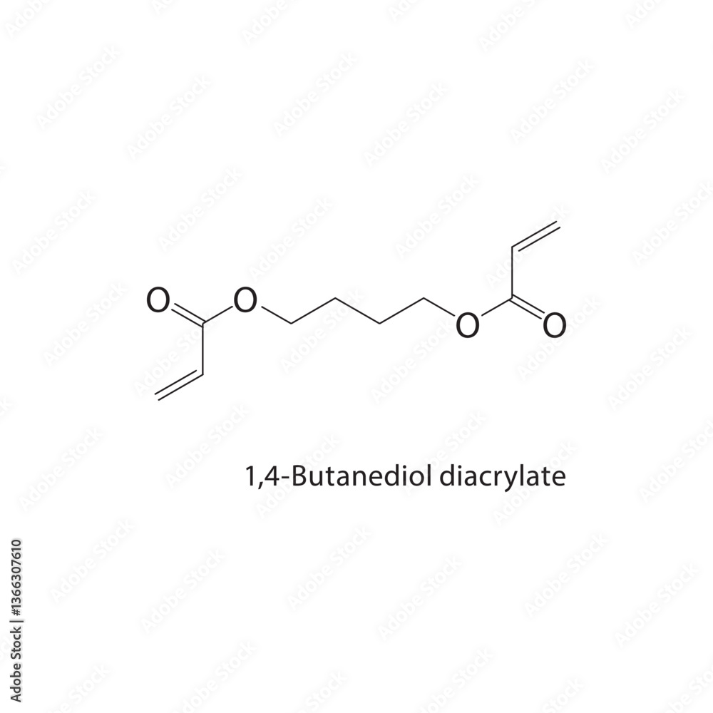 1,4-Butanediol diacrylate skeletal structure. Acrylate Ester compound ...