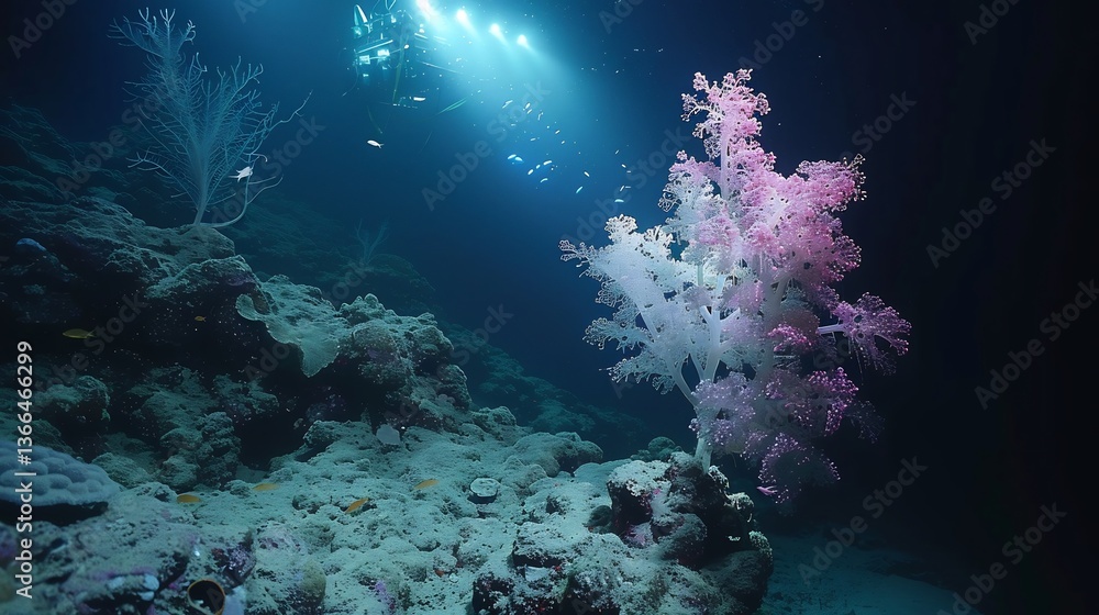 Deep Sea Coral Hidden Forests of Abyss Illustrate vibrant deep sea ...