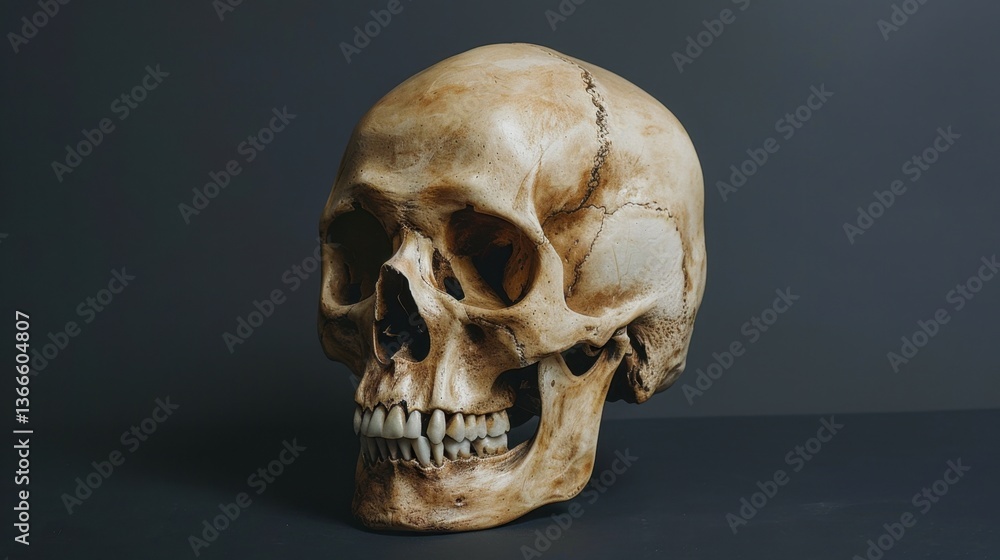Realistic Human Skull in Studio Lighting: A high-resolution photograph ...
