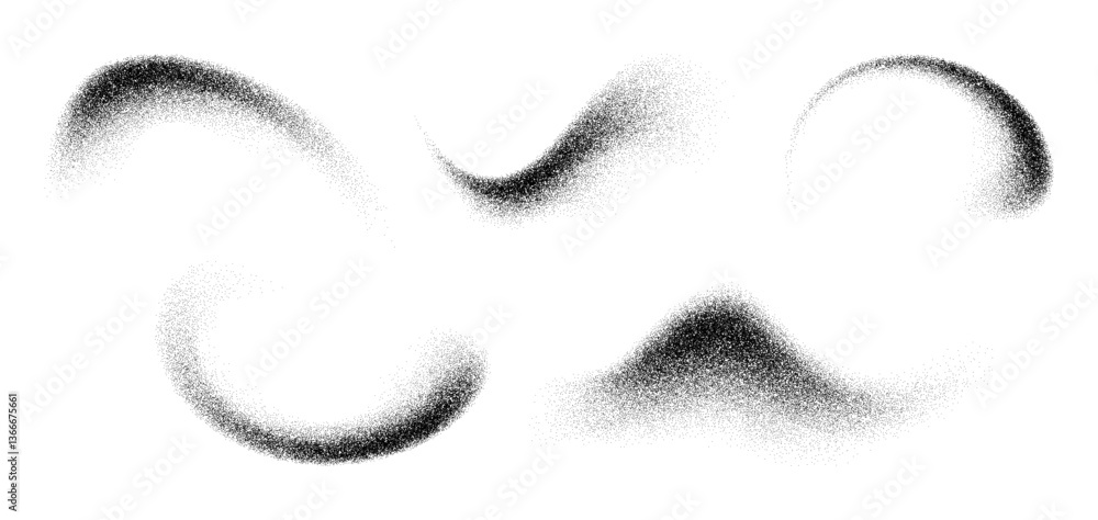Noise grain wave spray, texture grainy dot brushes with smooth ...