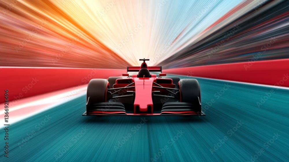 Dynamic F1 Car Launching from Pit Lane With Motion Blur Showing Speed ...