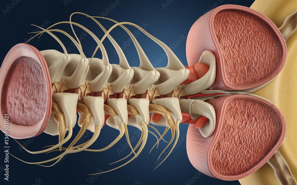 Cervical Spine Anatomy, Detailed Cross-Section Body (Spine) Cross ...