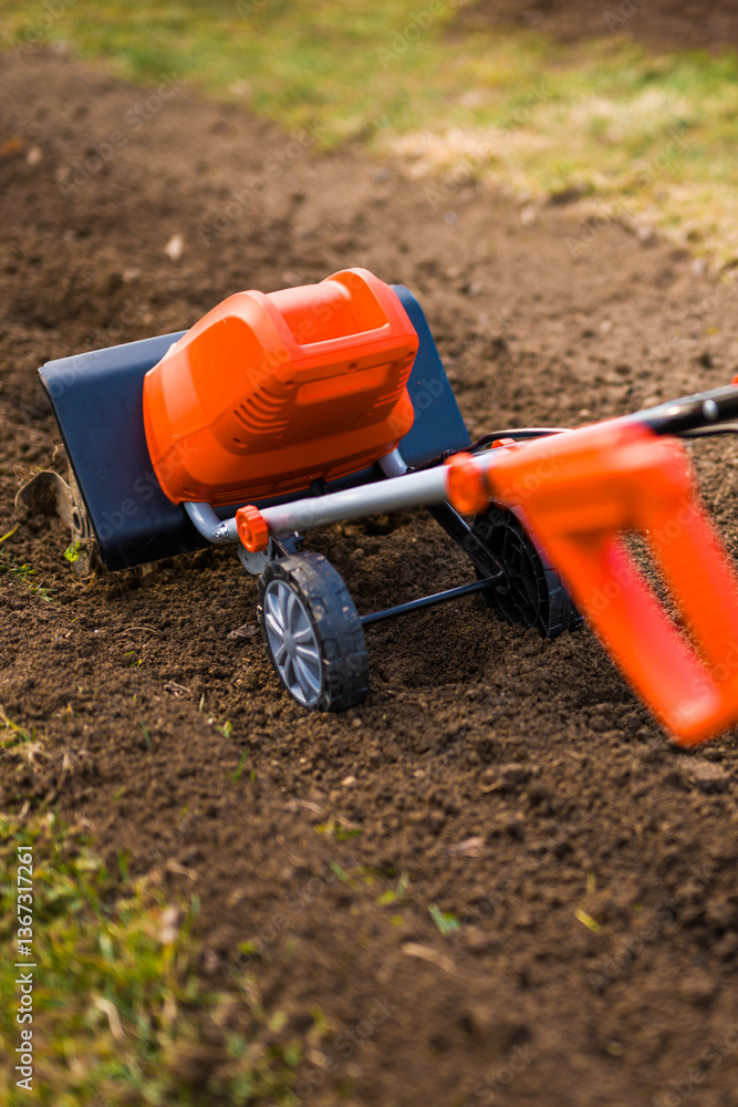 Garden tiller, rotary tiller, mini cultivator or rotavator. Tillers ...
