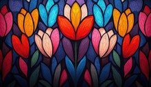 Tulips, Flowers, Stained Glass Free Stock Photo - Public Domain Pictures