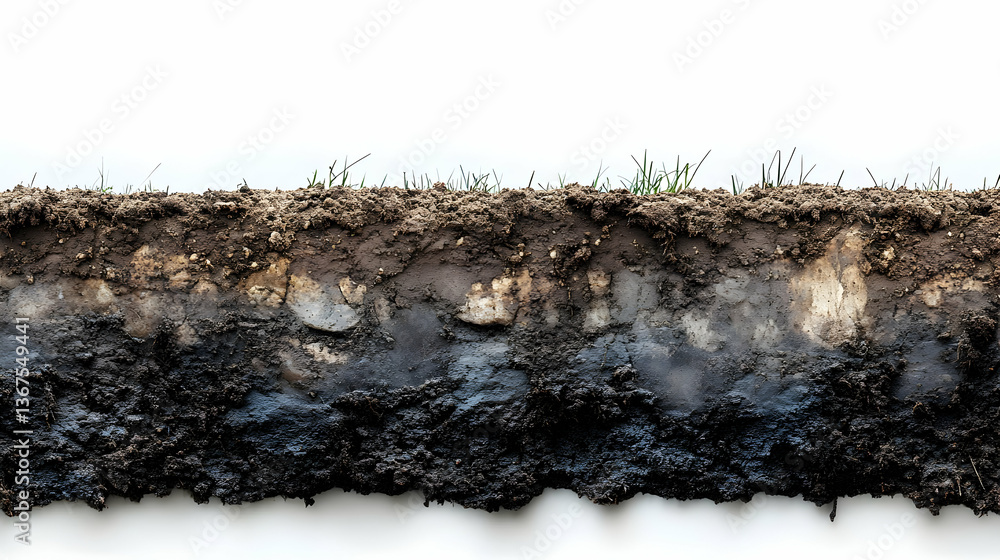 Soil Cross Section Realistic Image Stock Photo | Adobe Stock