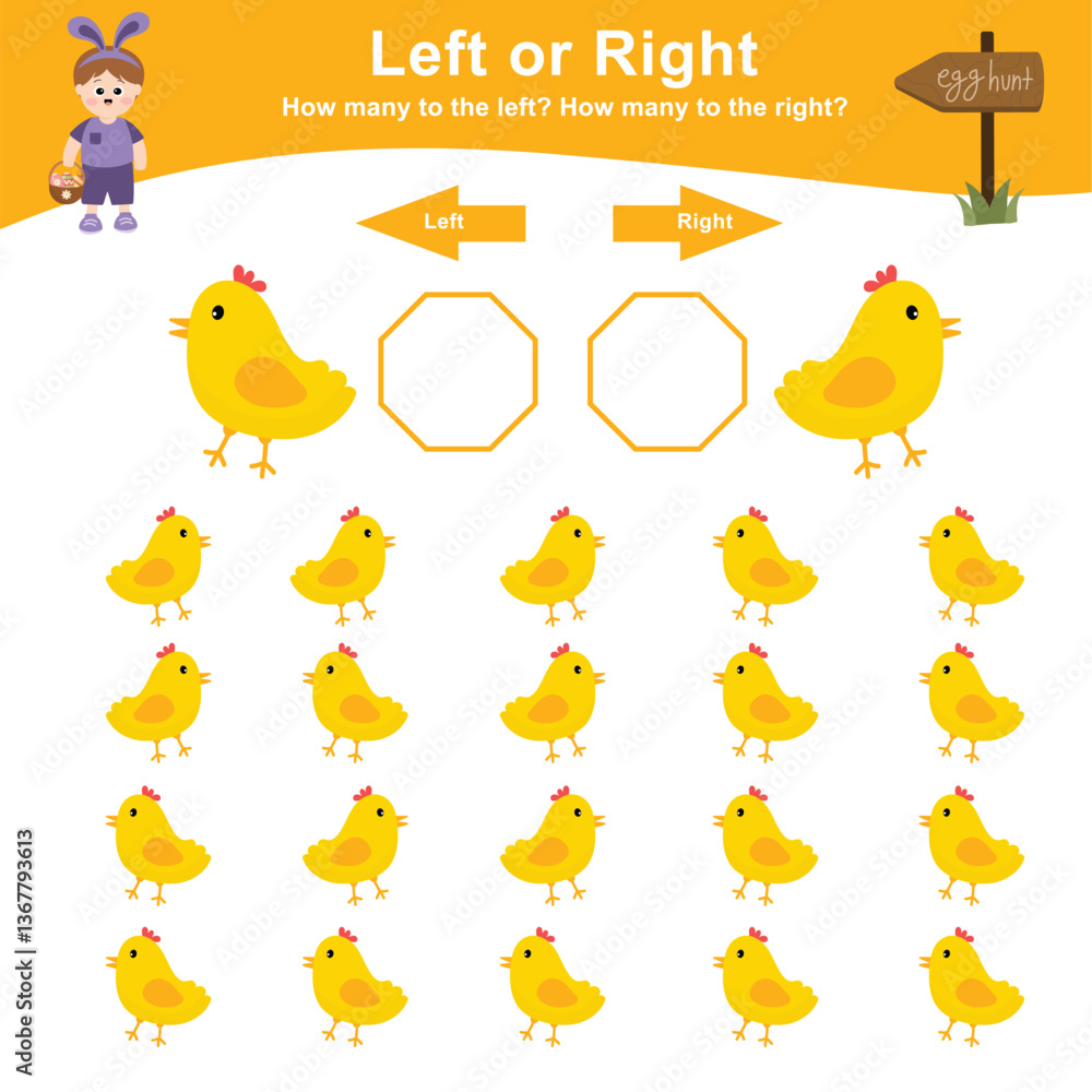 Stock-Vektorgrafik „Left or Right Game for children. Printable ...