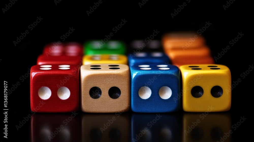 rummikub tiles isolated on black background, top view of game tiles ...