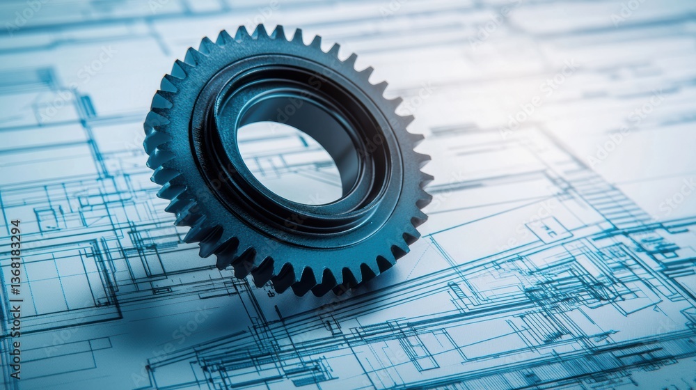 Engineering design process mechanical gear illustration industrial ...