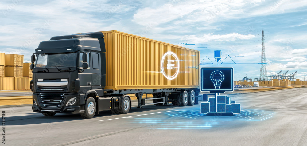 Autonomous truck loading dock with RFID scanning gates and AI software ...