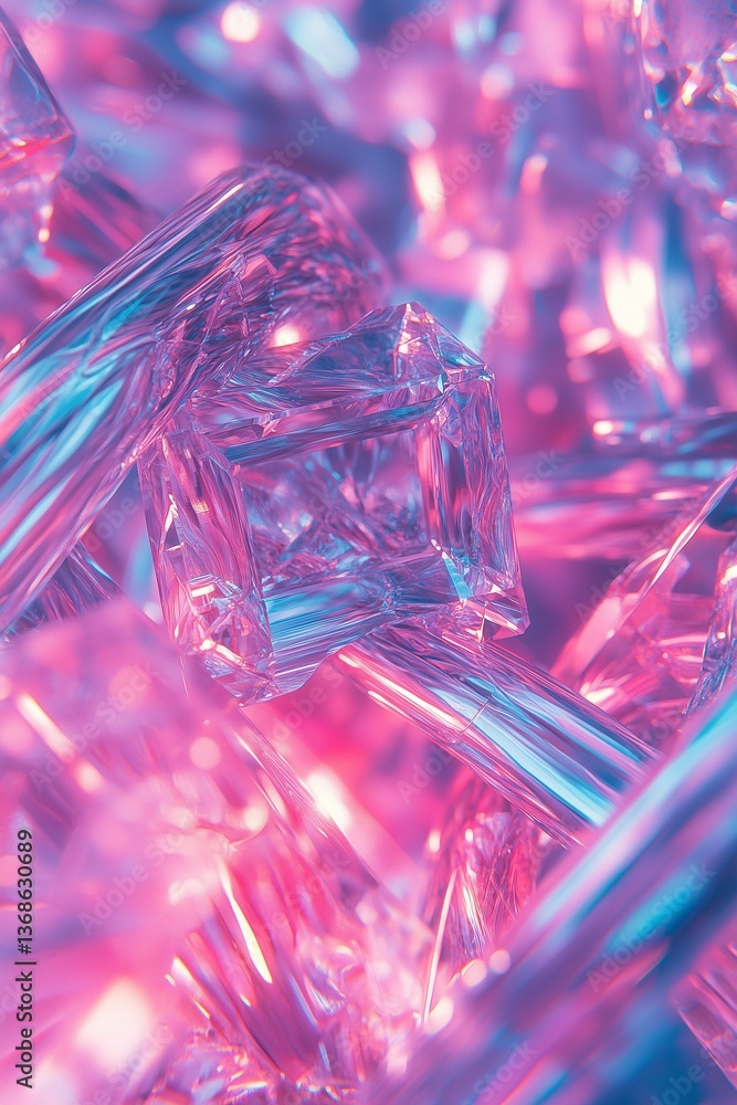Futuristic Wallpaper with Glowing Candy Cables Twisted Around Crystal ...