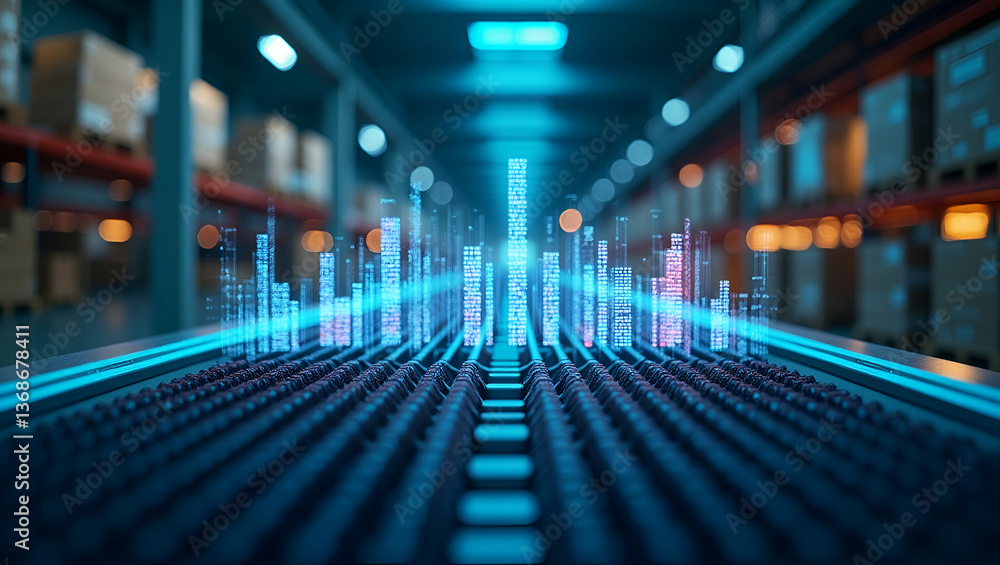 Photo Realistic Double Exposure of an Automated Conveyor System and ...