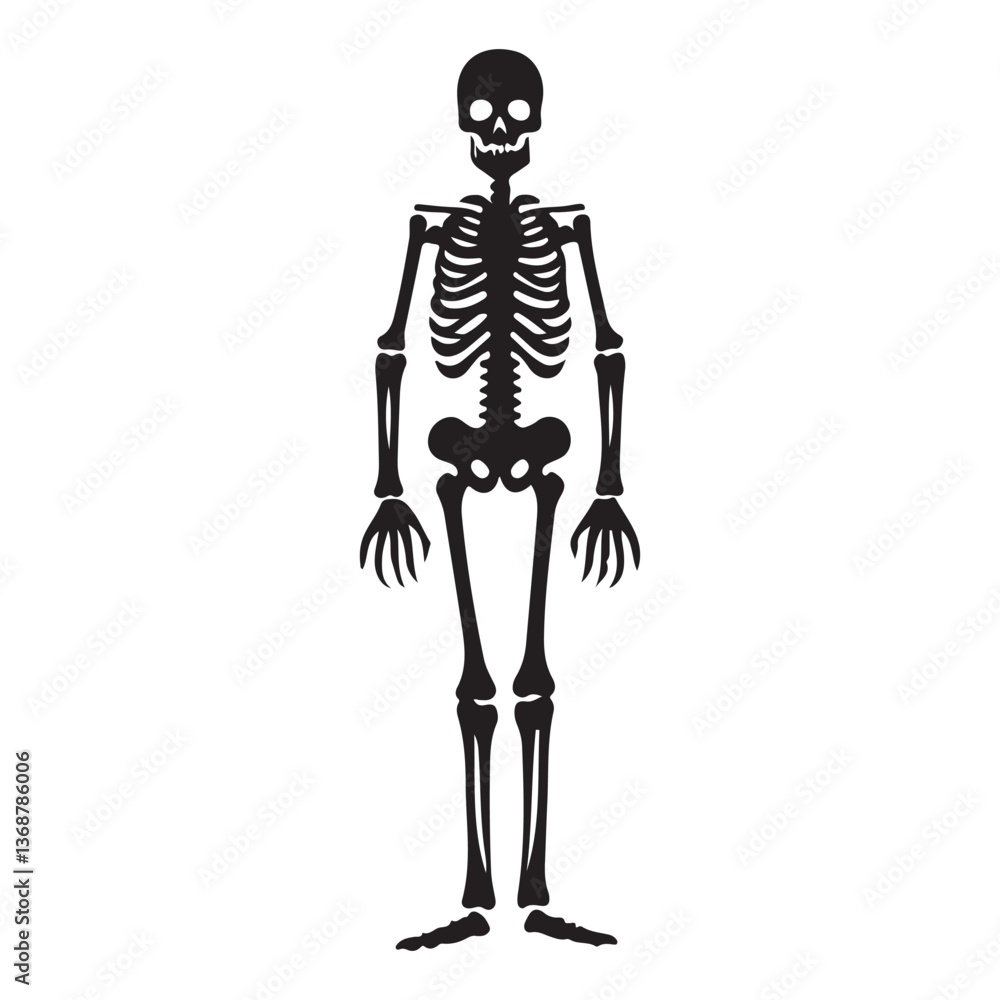 Human Skeleton Anatomy Vector Illustration for Medical Study Aid Stock ...