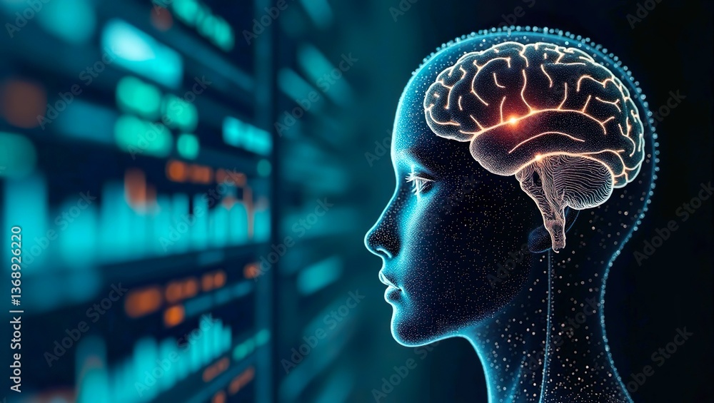 AI agent and generative artificial intelligence. Robotic processes automation and data analysis ...