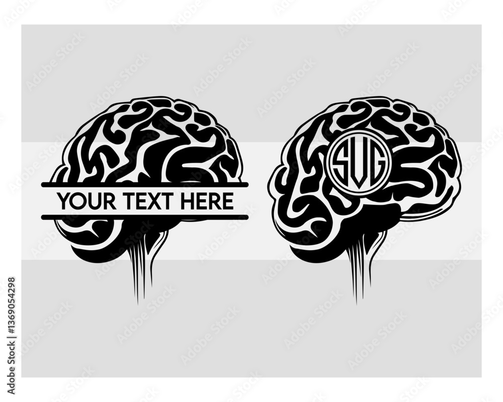 Brain svg, Human Brain Svg, Brain Silhouette, Organ Svg, Human Brain ...