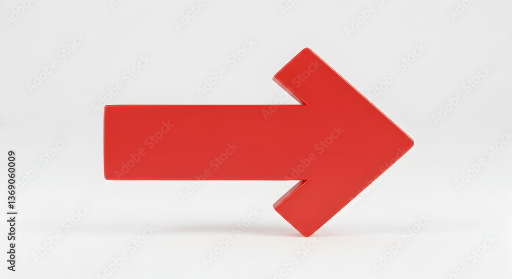 Red arrow on white background Stock Photo | Adobe Stock