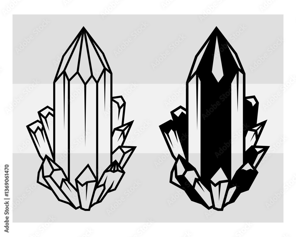 Crystal svg, Gem, Crystal silhouette, Celestial svg, Gemstone, Jewel ...
