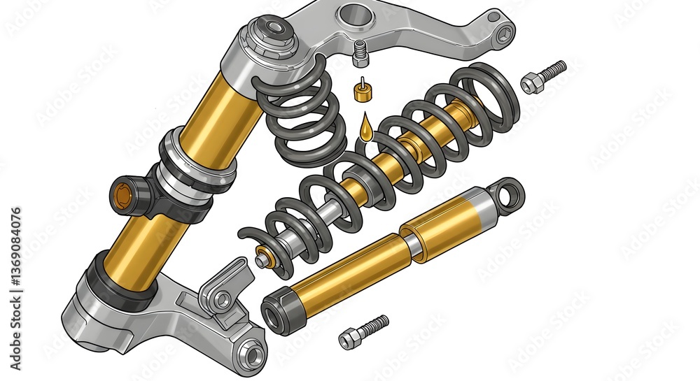 Stock-Foto „Detailed Exploded View Diagram of Motorcycle Rear ...