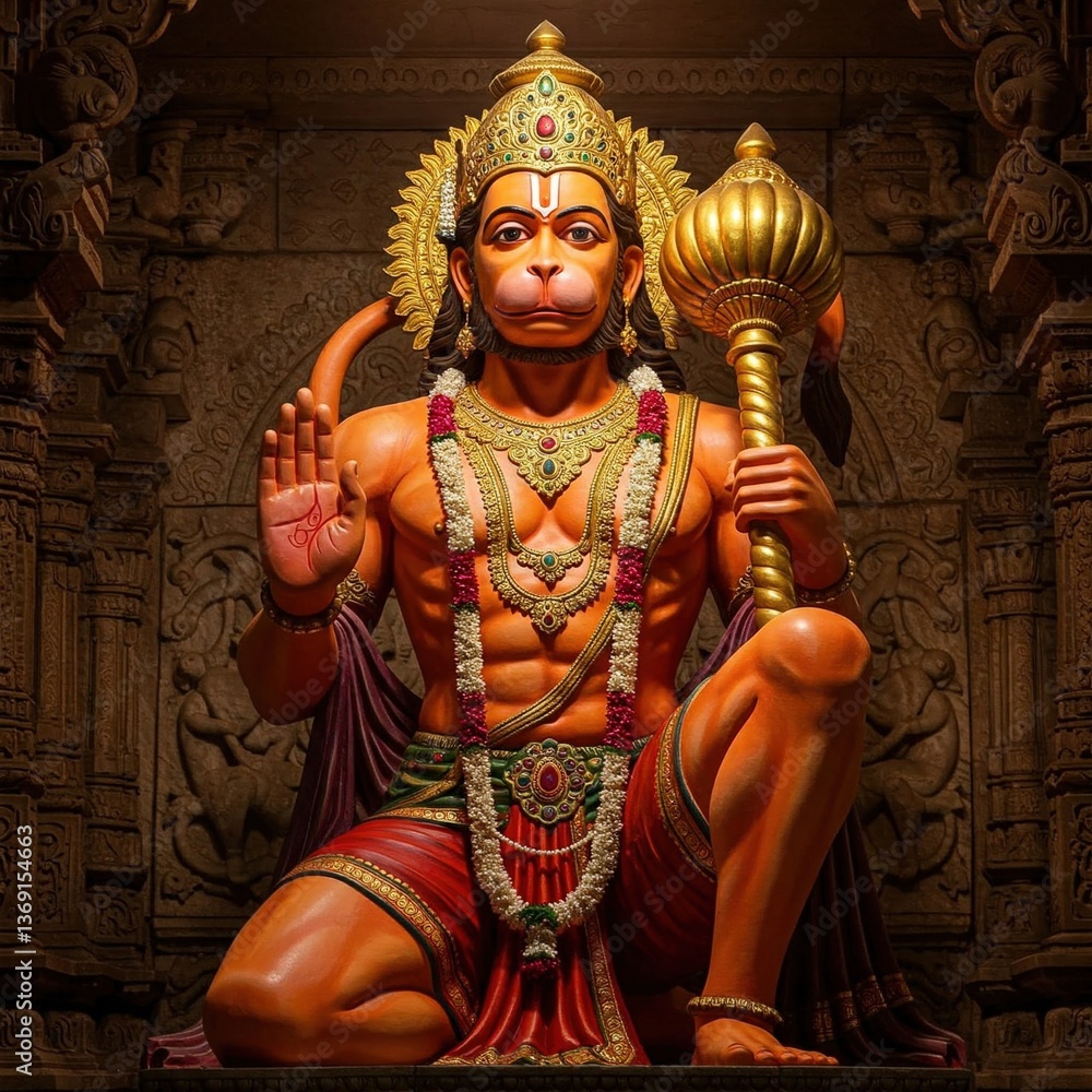 Divine Lord Hanuman Ji Statue Photo 4K HD, Sankat Mochan Inspired ...
