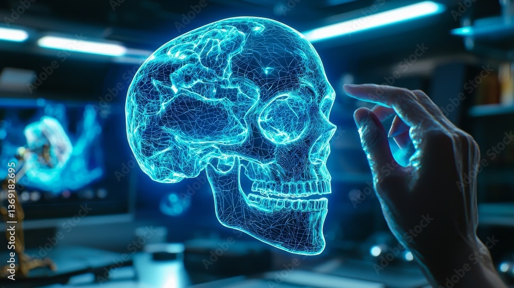 Therapist guiding cranial sacral session with augmented reality visuals ...