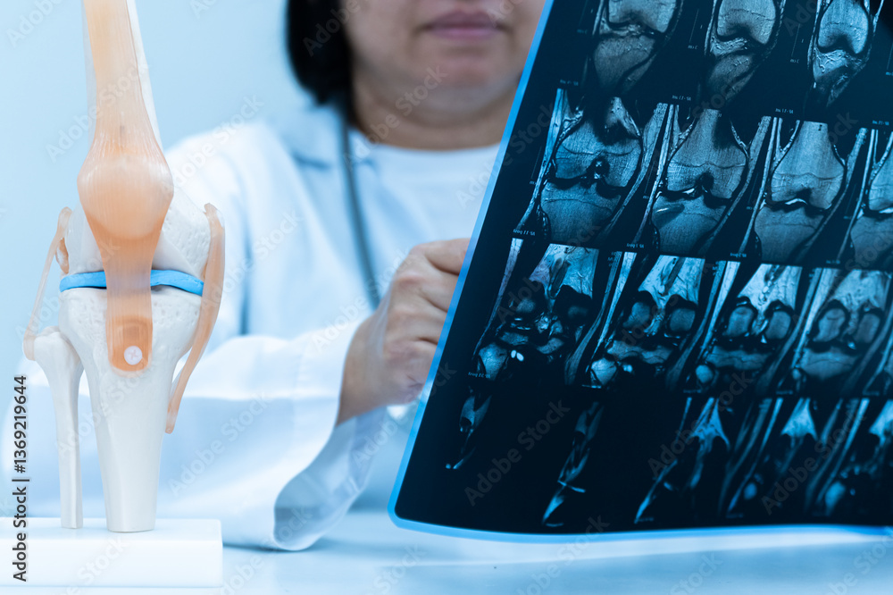 Doctor holding patient bone x-ray film before surgery.Image MRI and CT ...