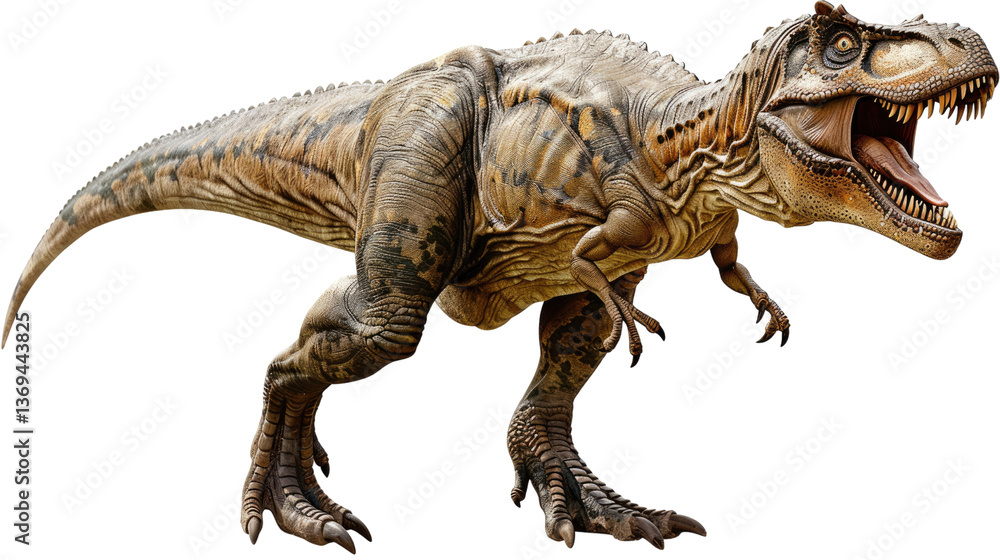 Tyrannosaurus Rex Roars: A detailed, realistic depiction of a fearsome ...