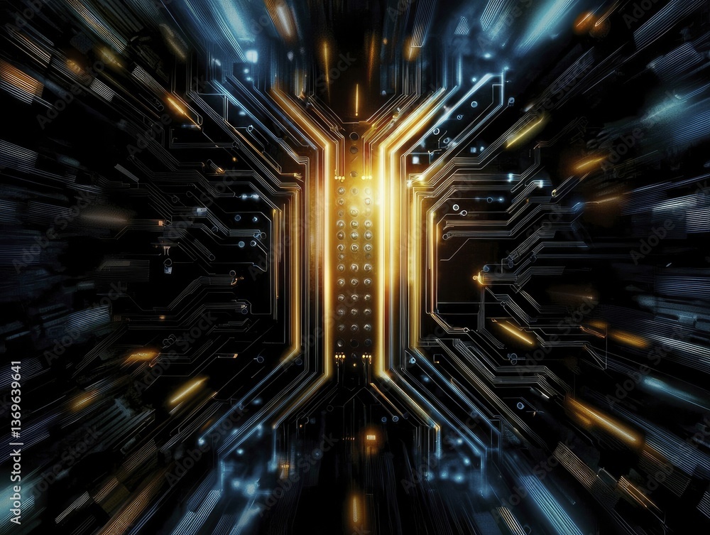 Render a symmetrical design of a fiber optic network schematic ...
