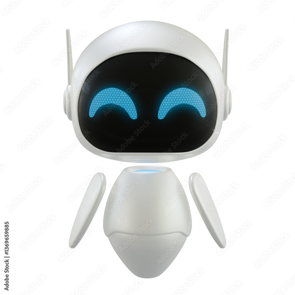 Artificial intelligence personal assistant robot. Mini robot 3d ...