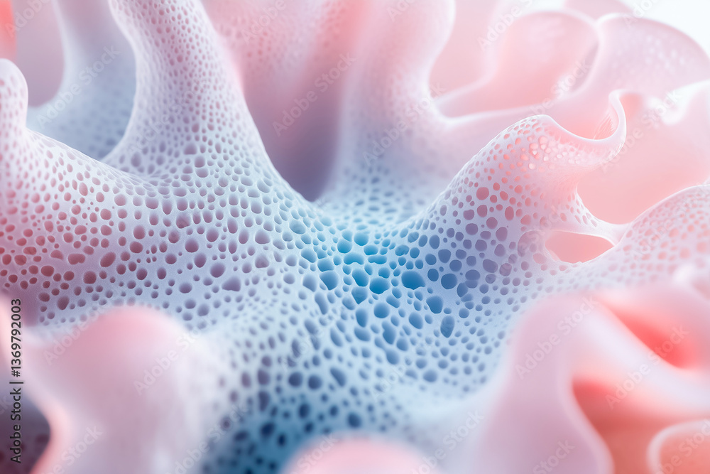 Close-up of human organ tissue, showing its delicate and soft structure ...
