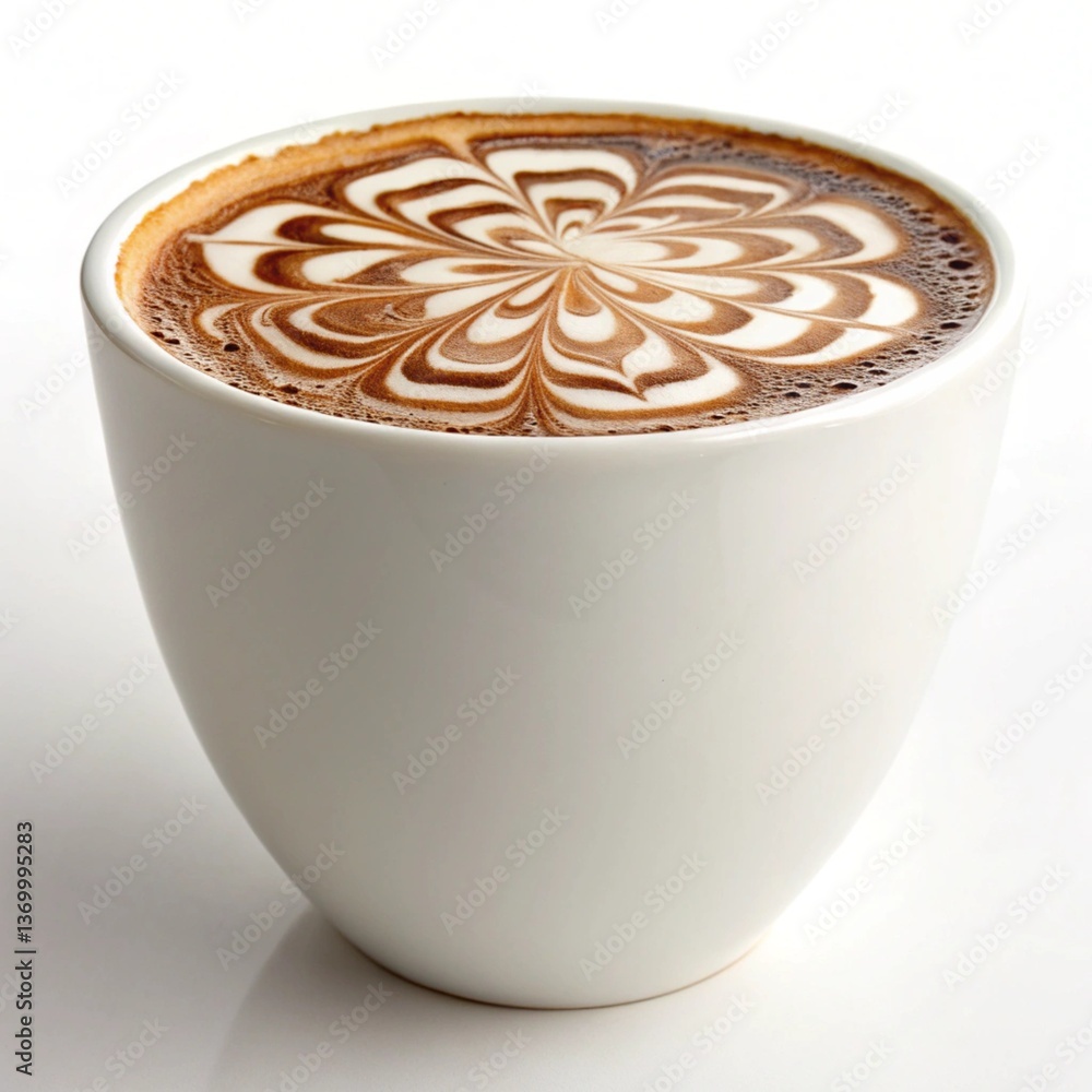 8K Ultra HD Latte Art in White Ceramic Cup – Premium Coffee Photography ...