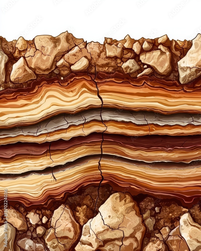 Educational cross-section of tectonic plates illustrating earthquake ...