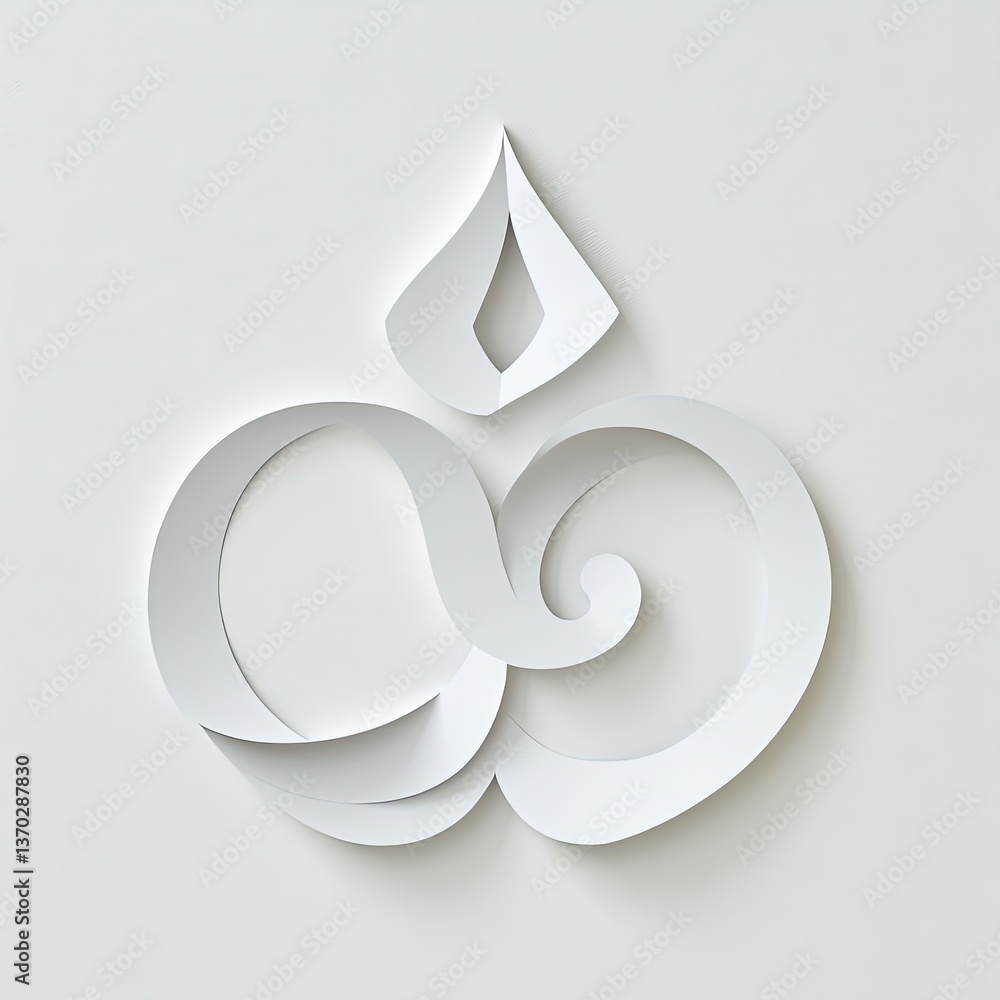 Symbolic white paper om cutout art high-scale visual depth contemporary ...