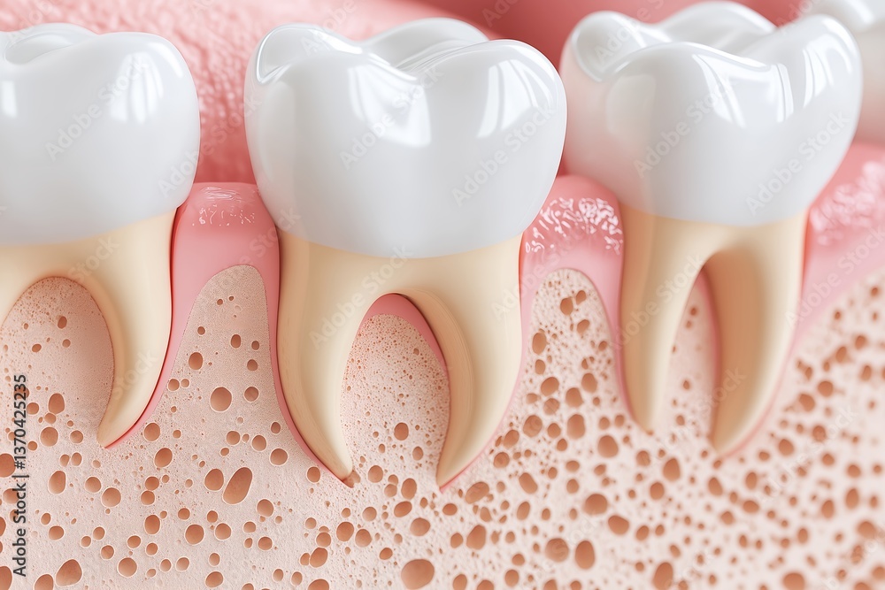 Ilustración de Stock 3D Cutaway Diagram of Human Gum Line with Teeth ...