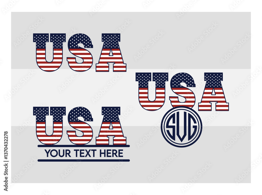American Flag SVG Silhouette Bundle, American Flag Silhouette, Usa Flag ...