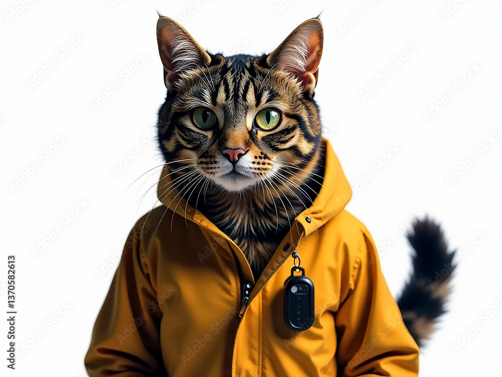 Cat in the profession of people, dressed in uniform. Chef, doctor ...