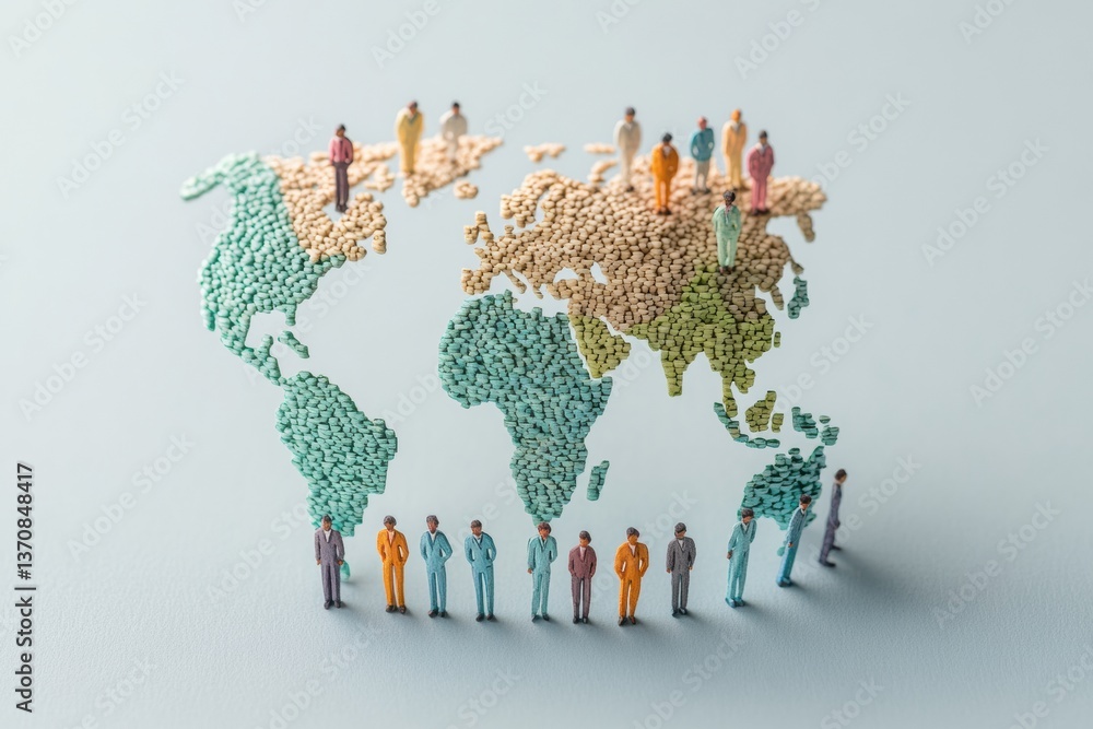 Global Unity Visualization Miniature Paper Silhouettes Mapping ...