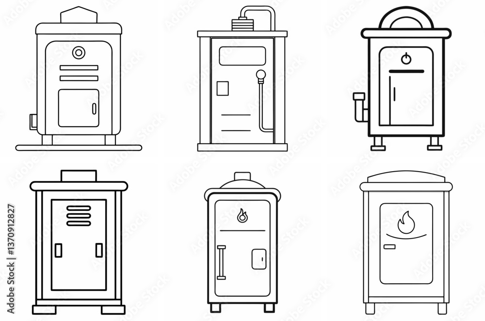 Fire Hose Cabinet Outline Coloring Page Line Art Drawing Stock Vector ...