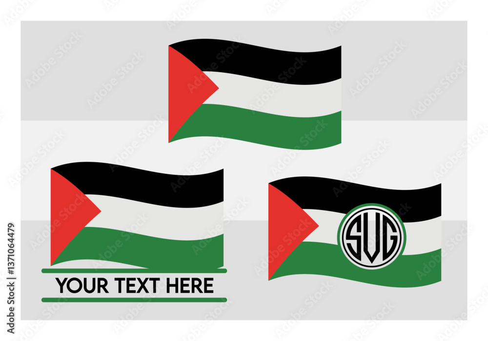 Palestine Flag SVG Silhouette Bundle, Palestine Silhouette, Flag Svg ...