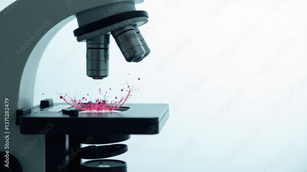 Microscopic Exploration A Dynamic Splash of Crimson Fluid Under the ...