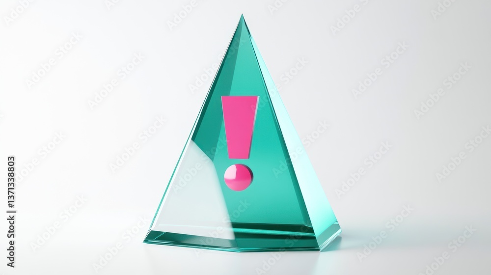 Warning Symbol in a Transparent Pyramid Safety Alert Design for Hazard ...