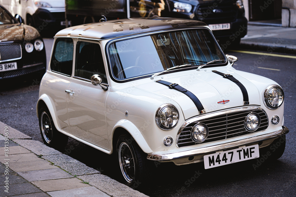 British Mini Cooper (Austin Cooper, Austin Mini) Classic Car, Park ...