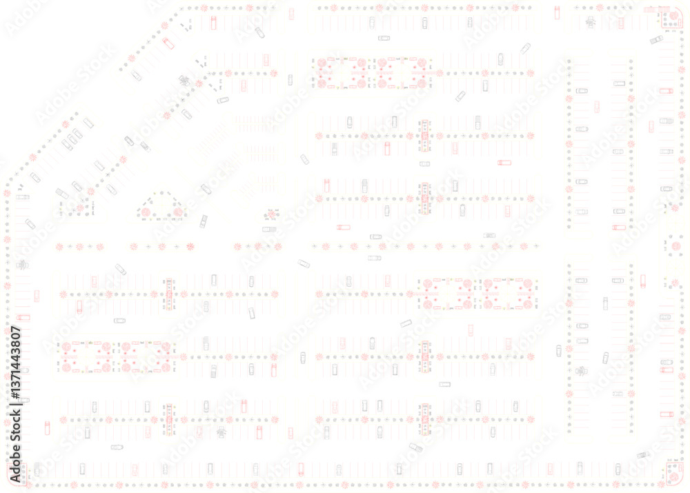 vector sketch illustration of design plan site plan landscape of public ...